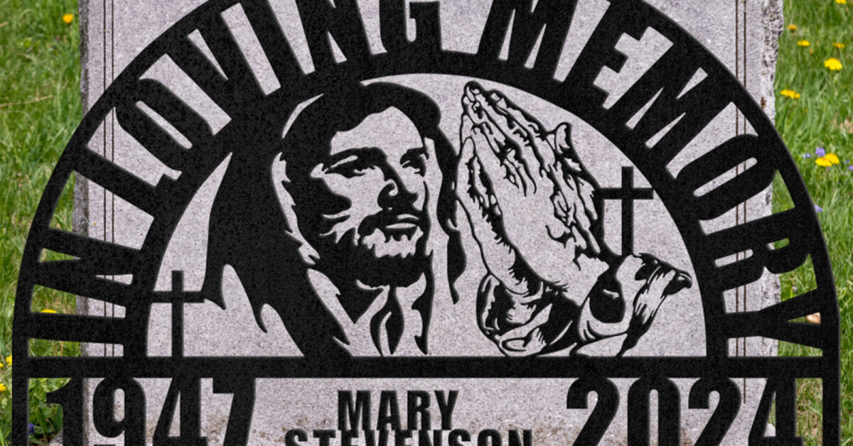 Catholic Jesus Praying Hands Memorial for Loss of Loved One Stake ...